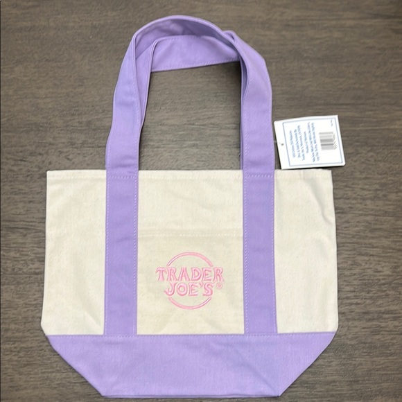 Trader Joe'S | Bags | Trader Joes Mini Canvas Tote Bag Lavender Nwt ...